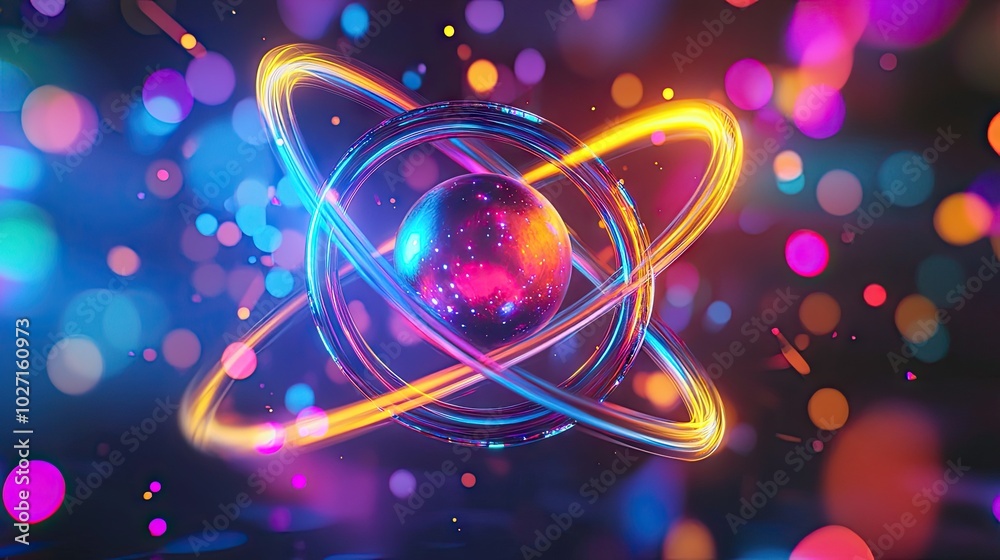 an amazing relationship between two protons amid vibrant colors ...