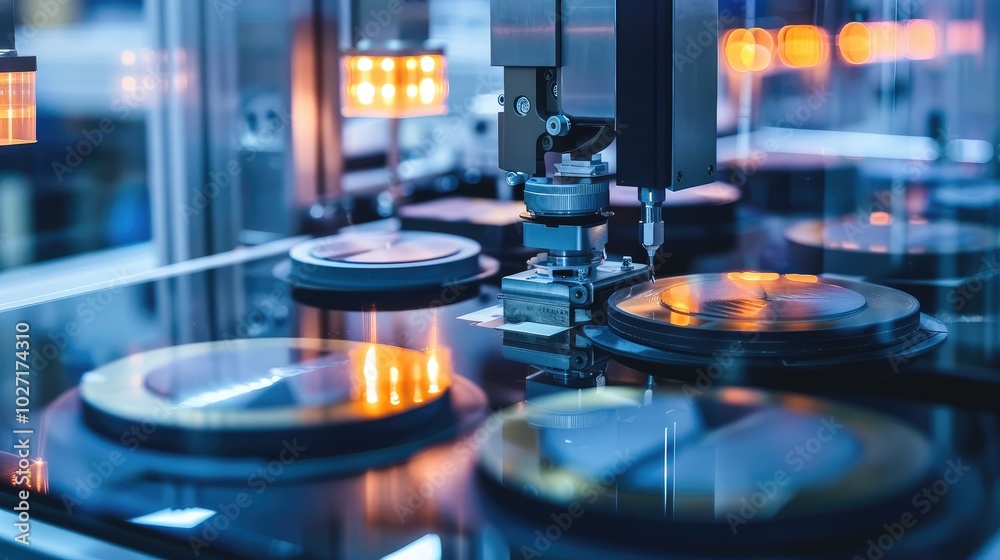 Robotic Arm Enhancing Semiconductor Manufacturing Process Stock Photo ...