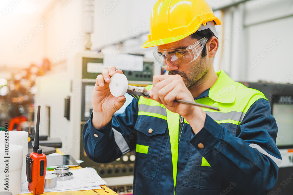 Professional Engineering of modern factory checking to automatic machinery. Engineering with ...