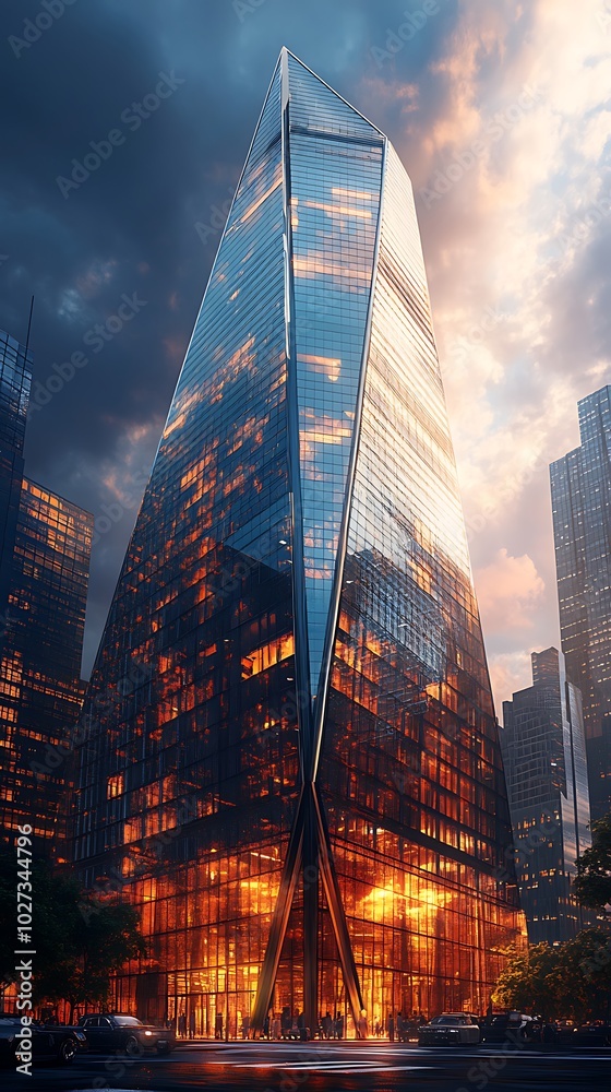 Corporate office building with sleek exterior and modern architectural ...