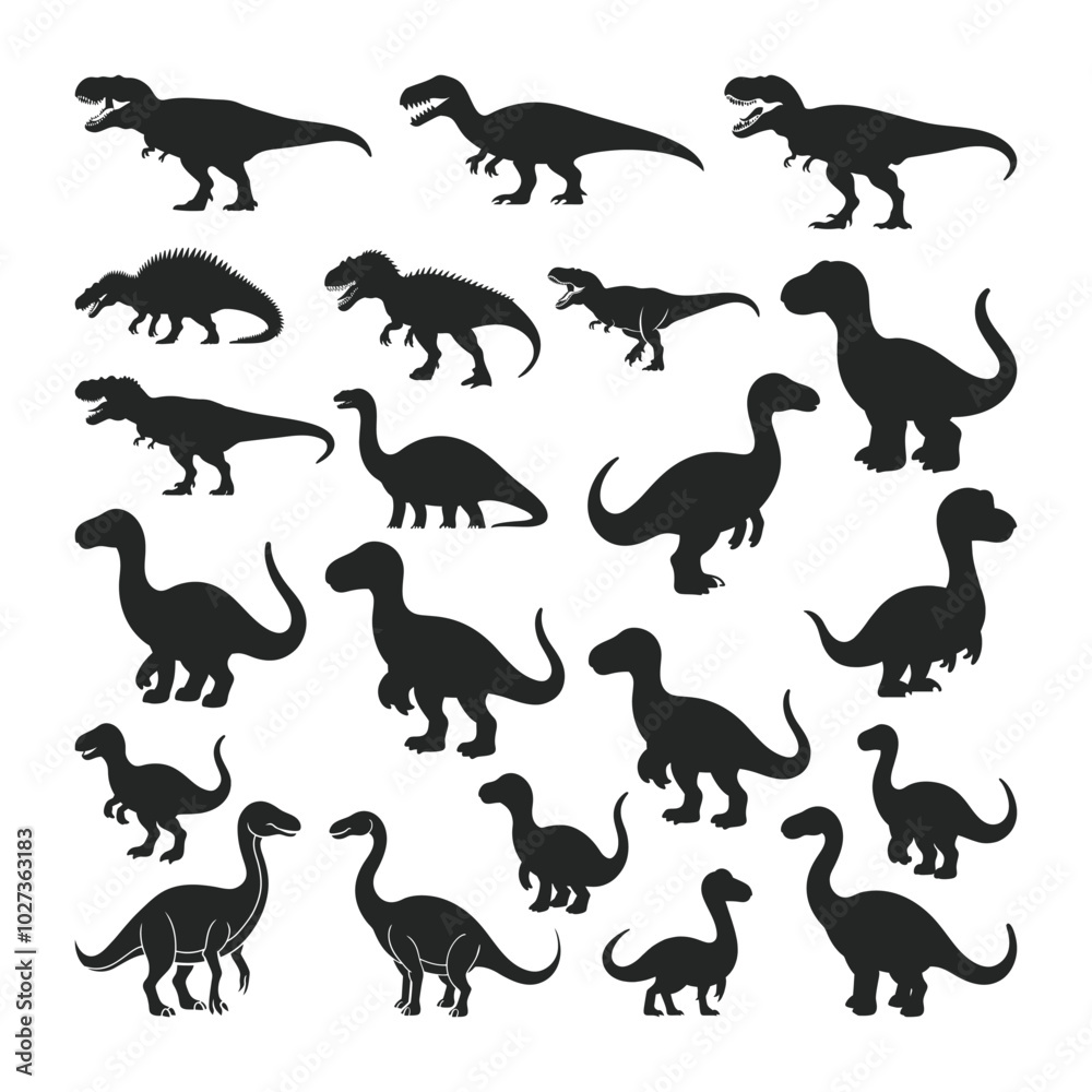 Dinosaur SVG, T-Rex Vector file for Cricut, Dinosaur Silhouette, Dinosaurs Bundle clipart ...