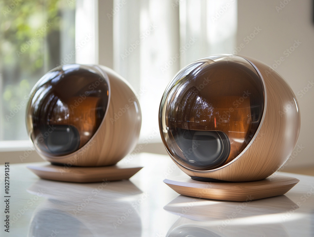 Orb Speaker in Crystal Clear: Spherical and Surround Sound for Immersive Audio Stock ...