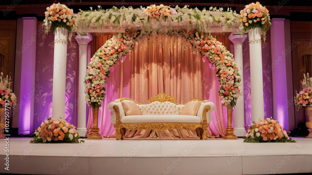 Indian wedding stage setup Stock Photo | Adobe Stock