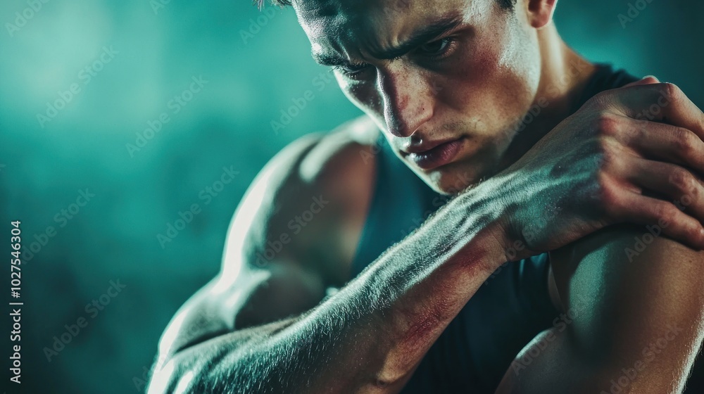 an athlete with a bruised arm, showcasing the physical toll of ...