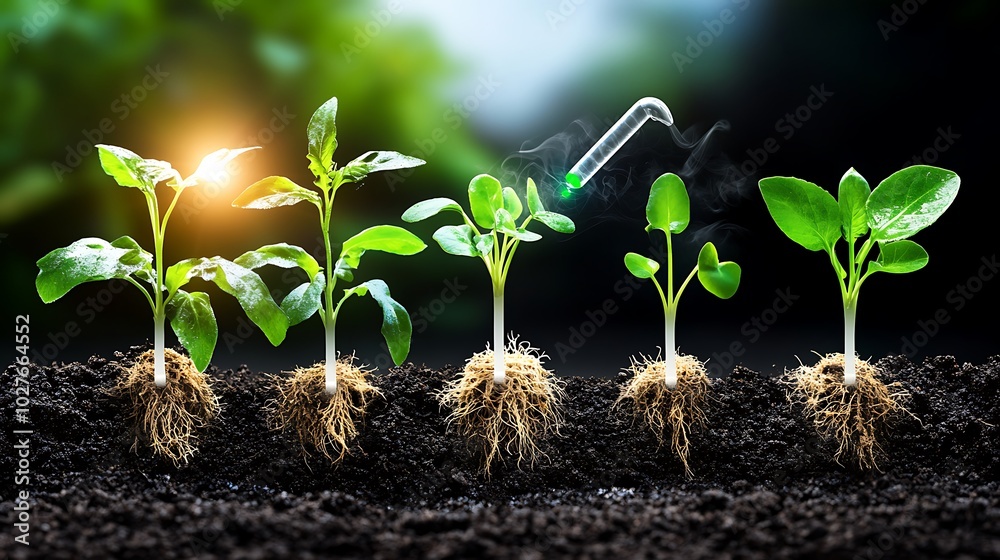 Plant Growth Stages Sprout Seedling Roots Soil Science Experiment ...
