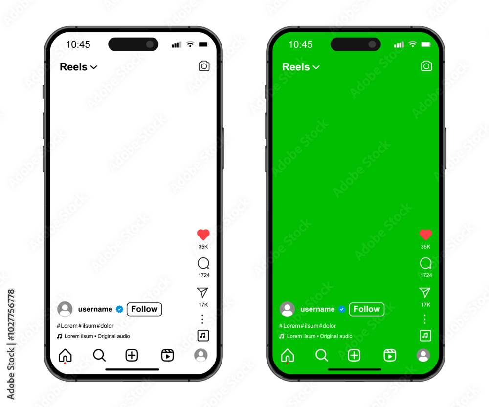 Instagram post feed frame mockup with smartphone mock up template ...