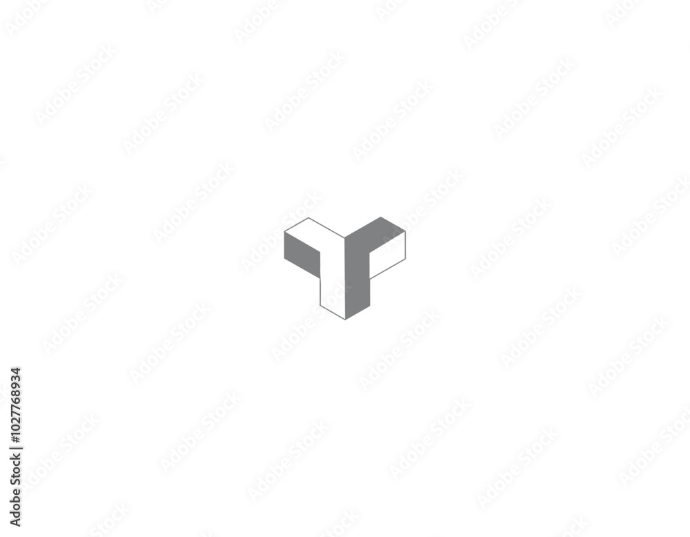 Isometric letter Y. Template for creating logos, emblems, monograms ...