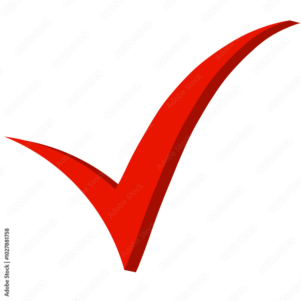 check mark icon isolated on transparent background, red check mark ...