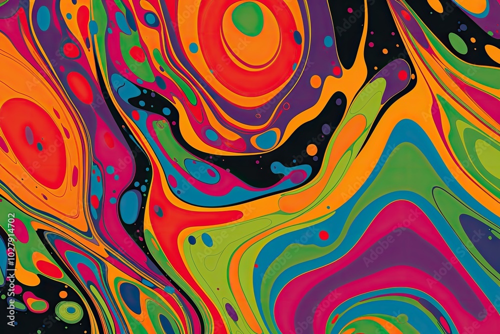 Liquid background with a psychedelic twist using bold colours Stock ...
