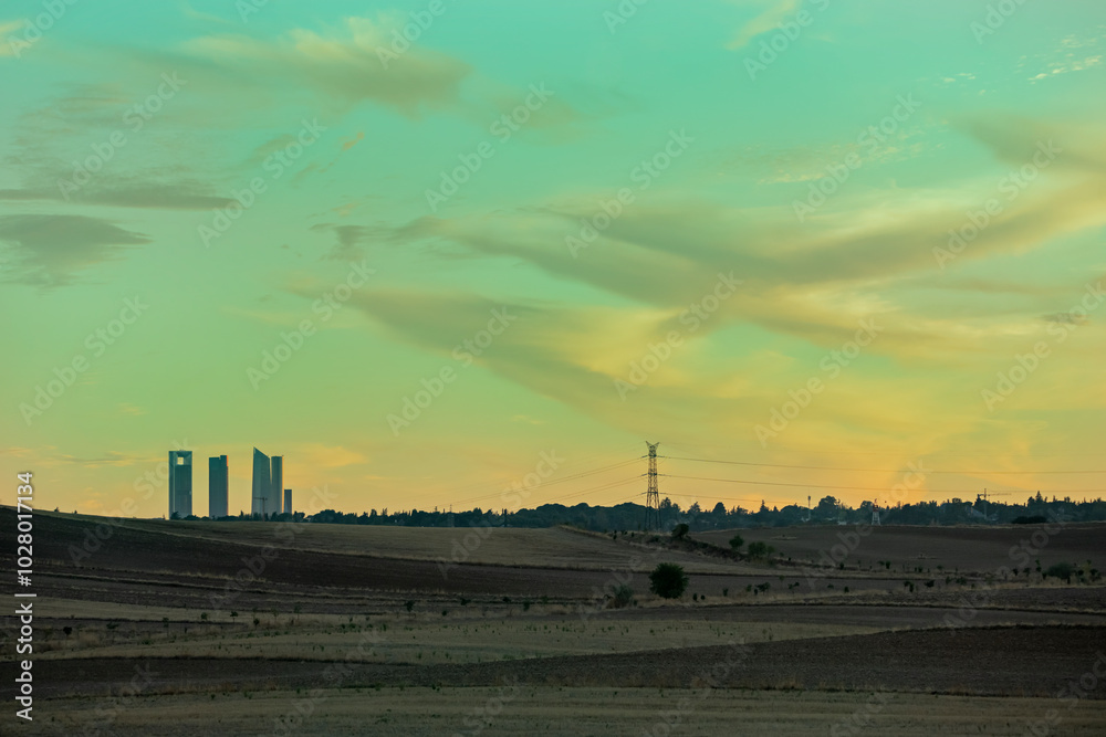 They are the tallest buildings in Spain. Each one is over 200 metres ...