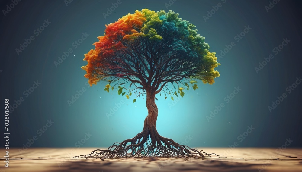 An inspiring image shows a tree growing from a human mind, embodying ...