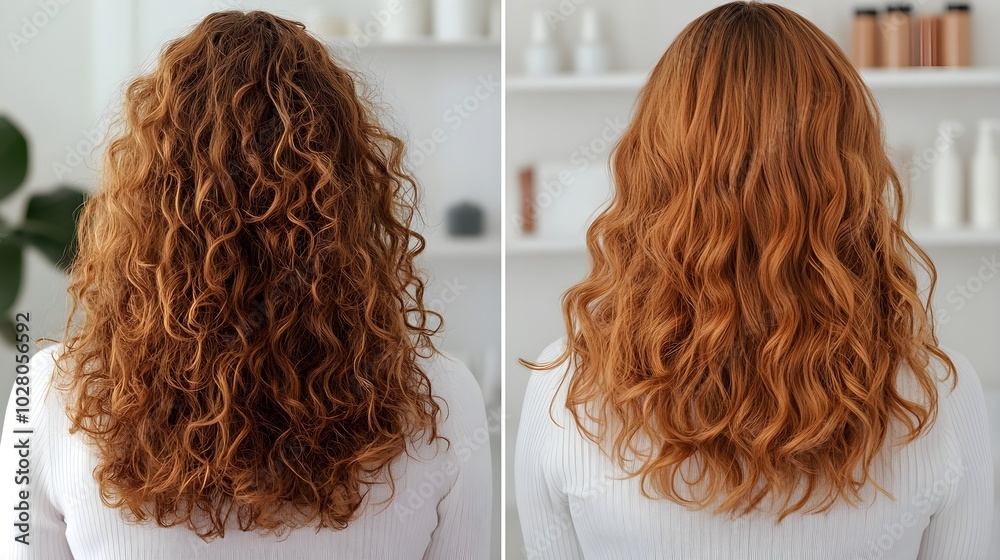 Side-by-side comparison of curls before and after honey treatment ...