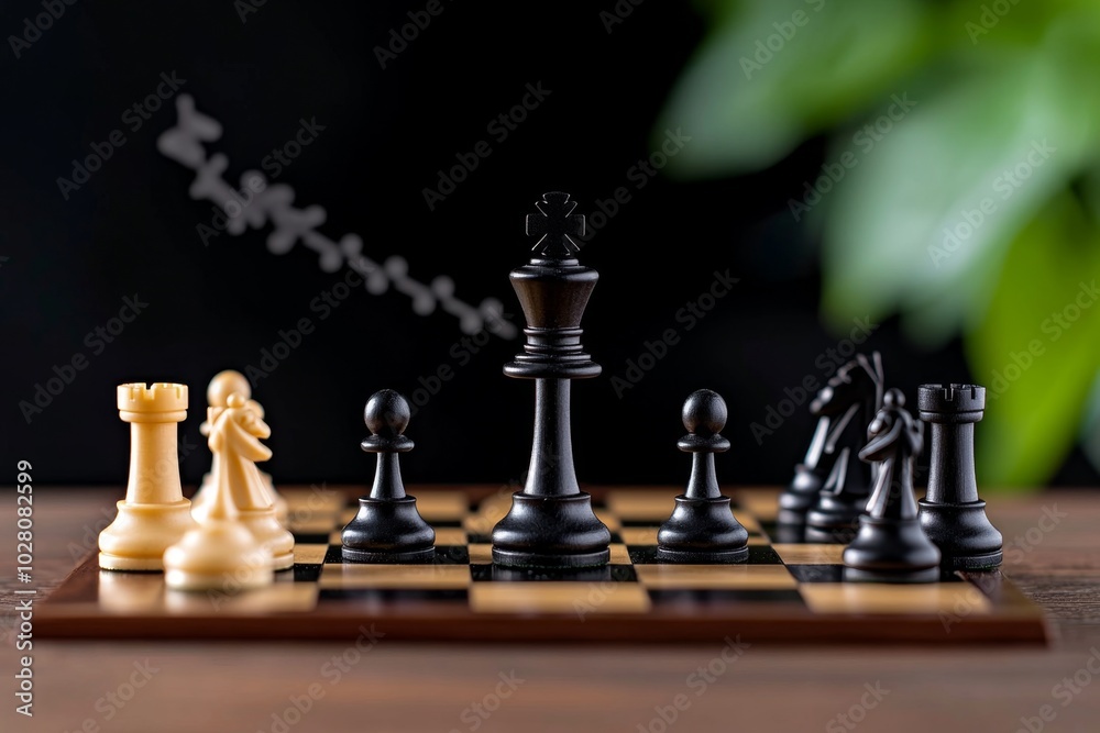 Minimalist outline of a chessboard, with the Queen's Gambit setup shown ...