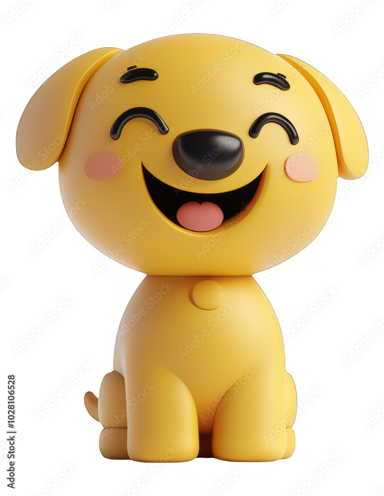 Cute Smiling Cartoon Dog Illustration on Transparent Background ...