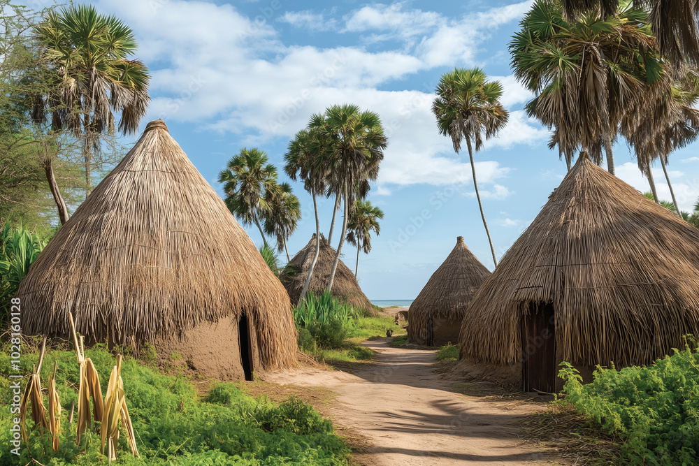 Traditional African houses and villages are deeply rooted in the ...