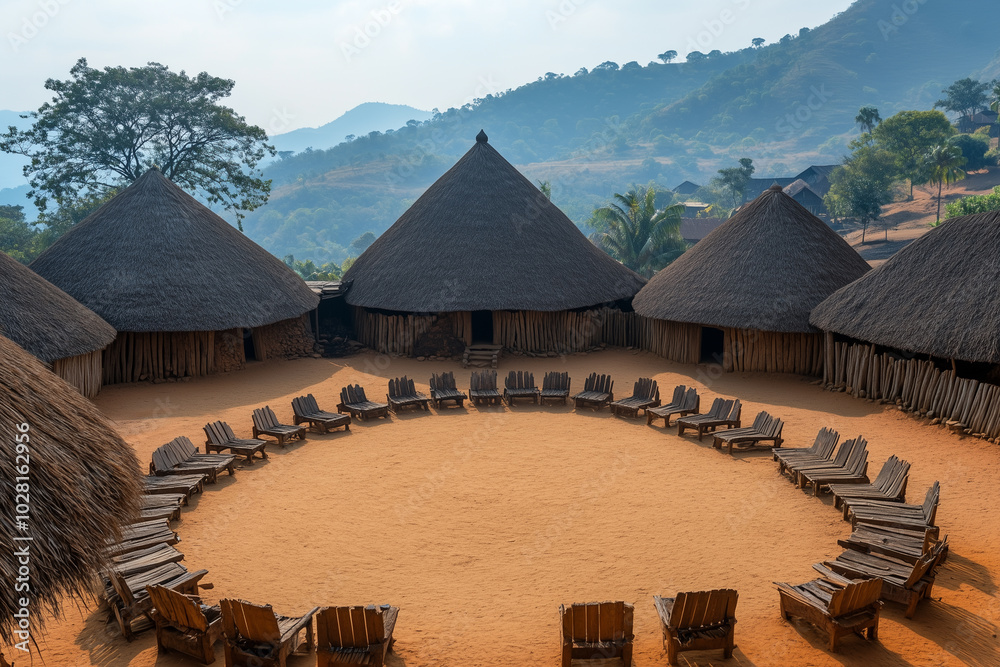 Traditional African houses and villages are deeply rooted in the ...