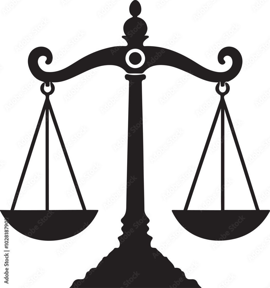 scales balance icon silhouette vector art illustration Stock Vector ...