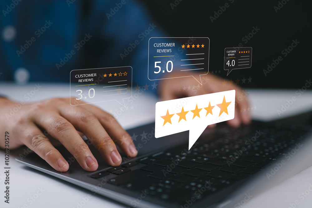 Online customer satisfaction Survey service concept, client rate ...