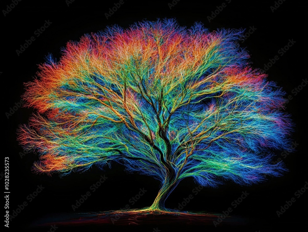 Digital brain opens revealing a constantly shifting neural network ...