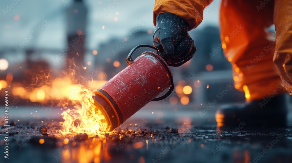 Proper Use of Fire Extinguisher for Safety Training Stock Photo | Adobe ...