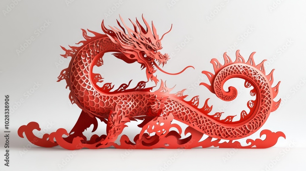 Enchanting Chinese Dragon SVG File for Elegant Laser Cut Artwork Stock ...