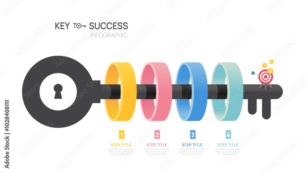 Key to success infographic Infographic diagram template for business.4 ...