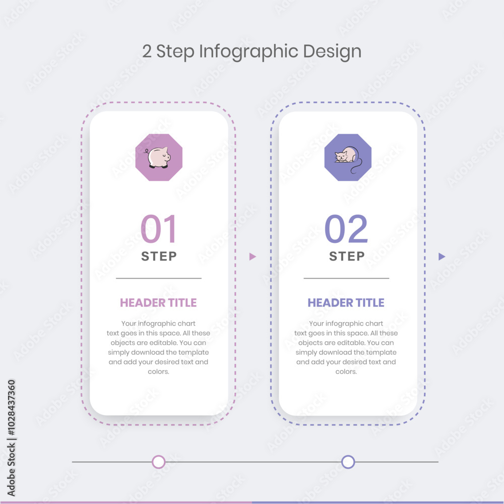 2 step Infographics Design Template, Chart diagram, Graph, Pie chart ...