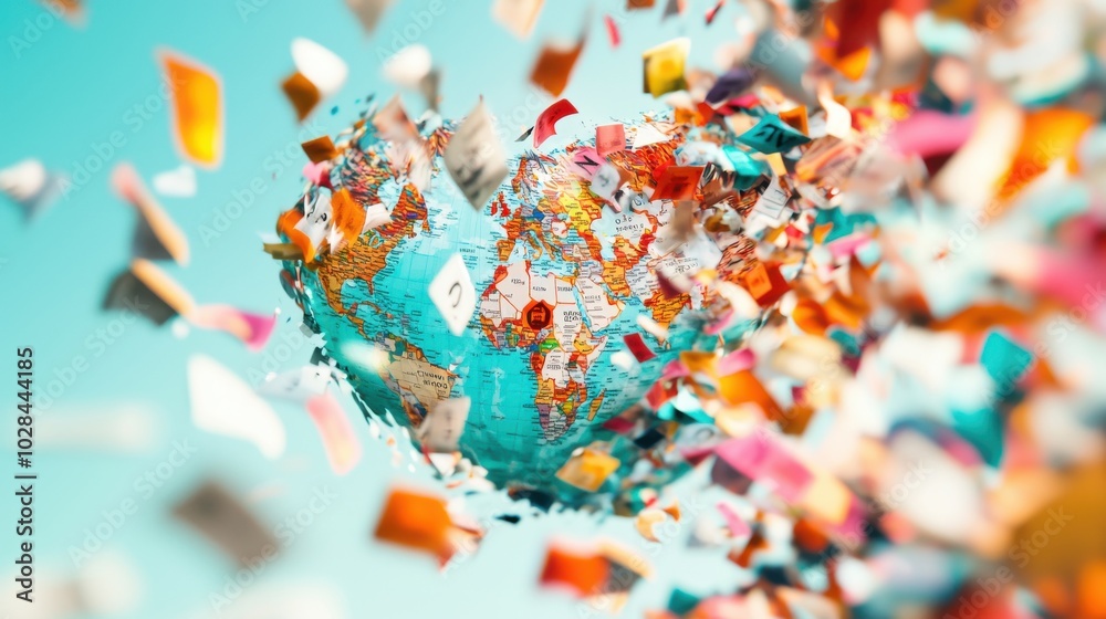 Tourist Map Torn Apart: A colorful map of famous global tourist ...