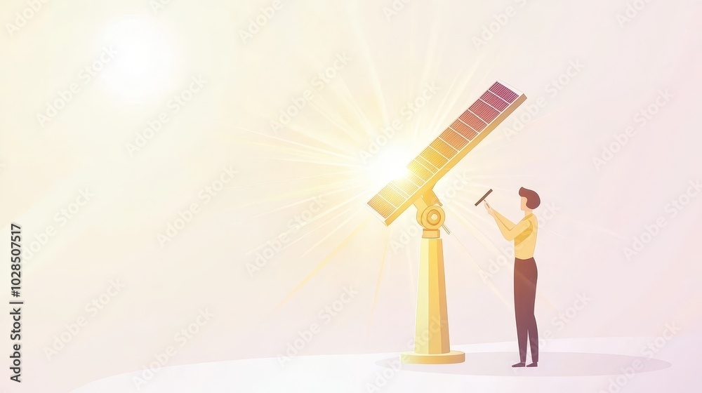 A person observing the sun with a solar telescope, highlighting the ...
