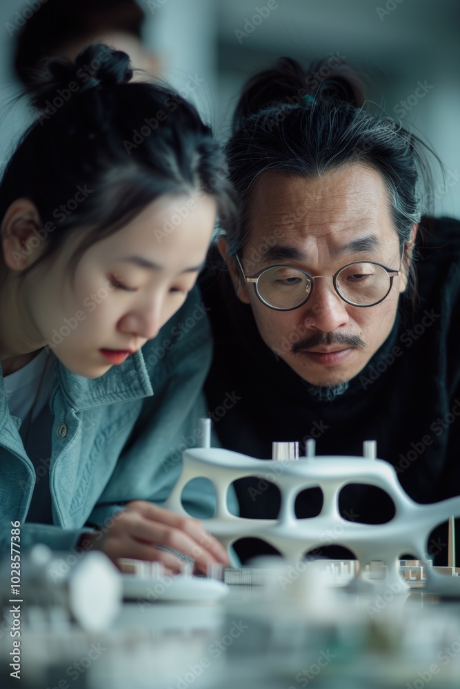 Design collaboration session in a modern studio with architects working ...