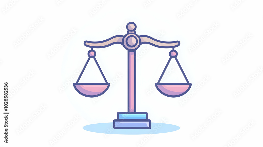 Scales icon representing fairness and balance, designed in a cartoon ...