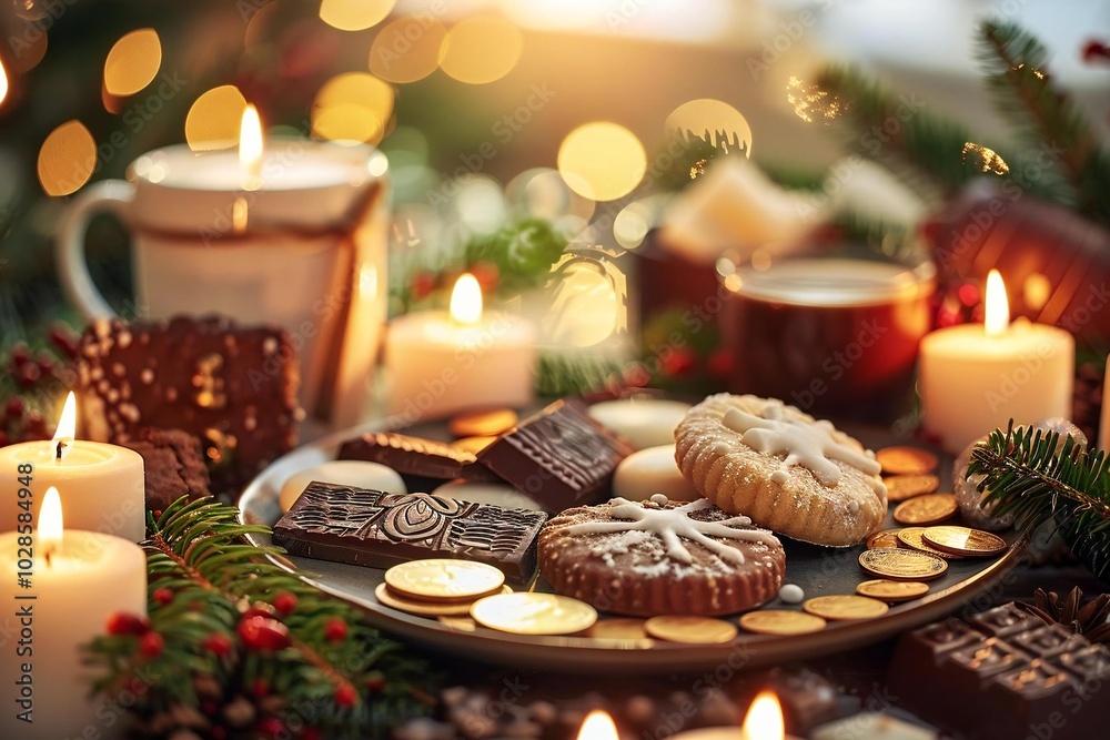 Feast of St. Nicholas (Christian holiday). A festive table setting with ...