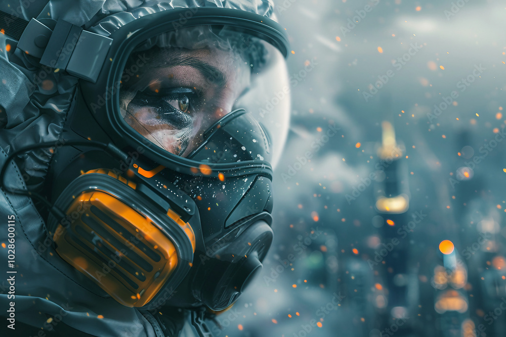 Apocalypse after nuclear war bomb disaster damaged city generative Ai ...