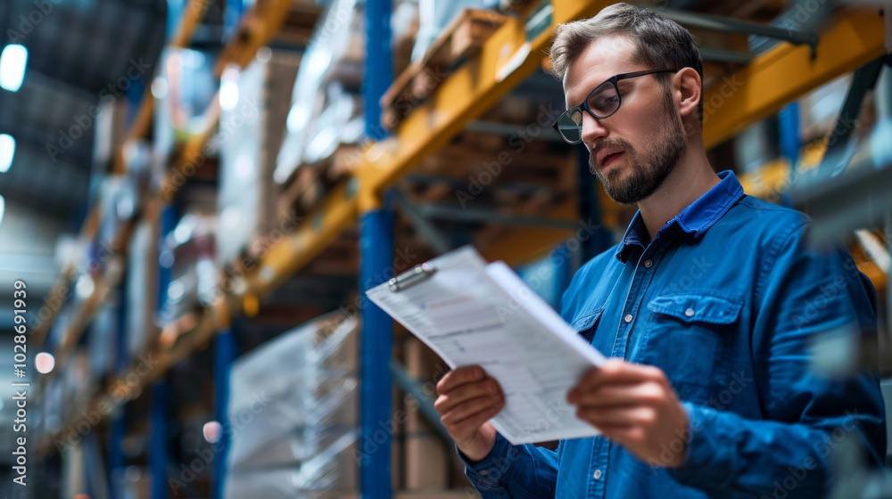 Quality control assessment in a warehouse during afternoon hours with a ...