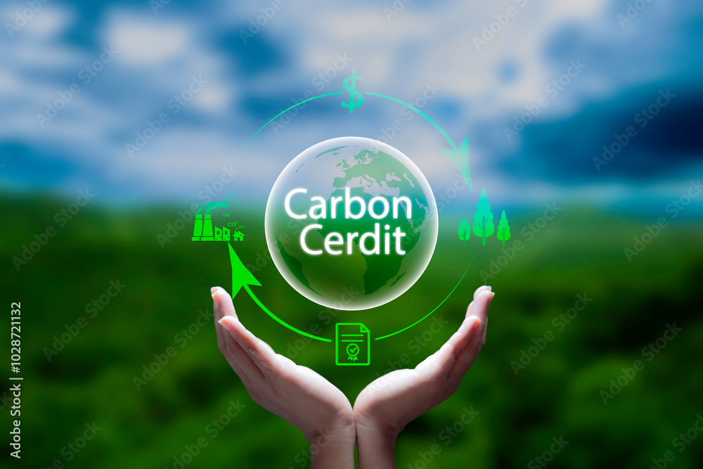 Investing in the carbon credit market natural garden background, carbon ...