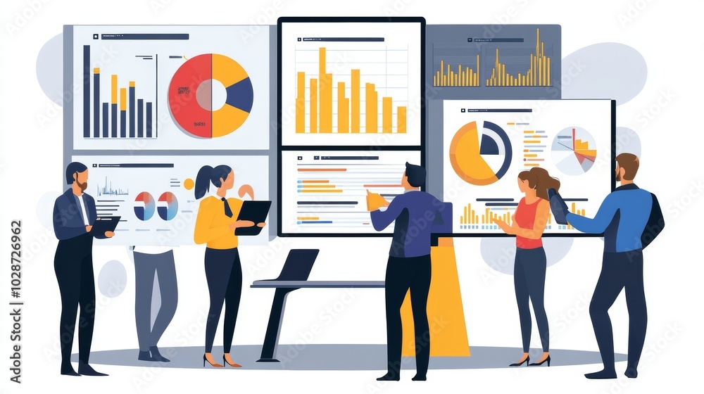 Vector illustration of office people: Enhancing content workflows with ...