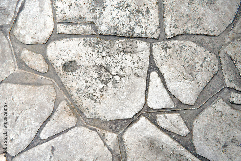 Dirty crazy paving floor texture background. Unclean stamped concrete ...