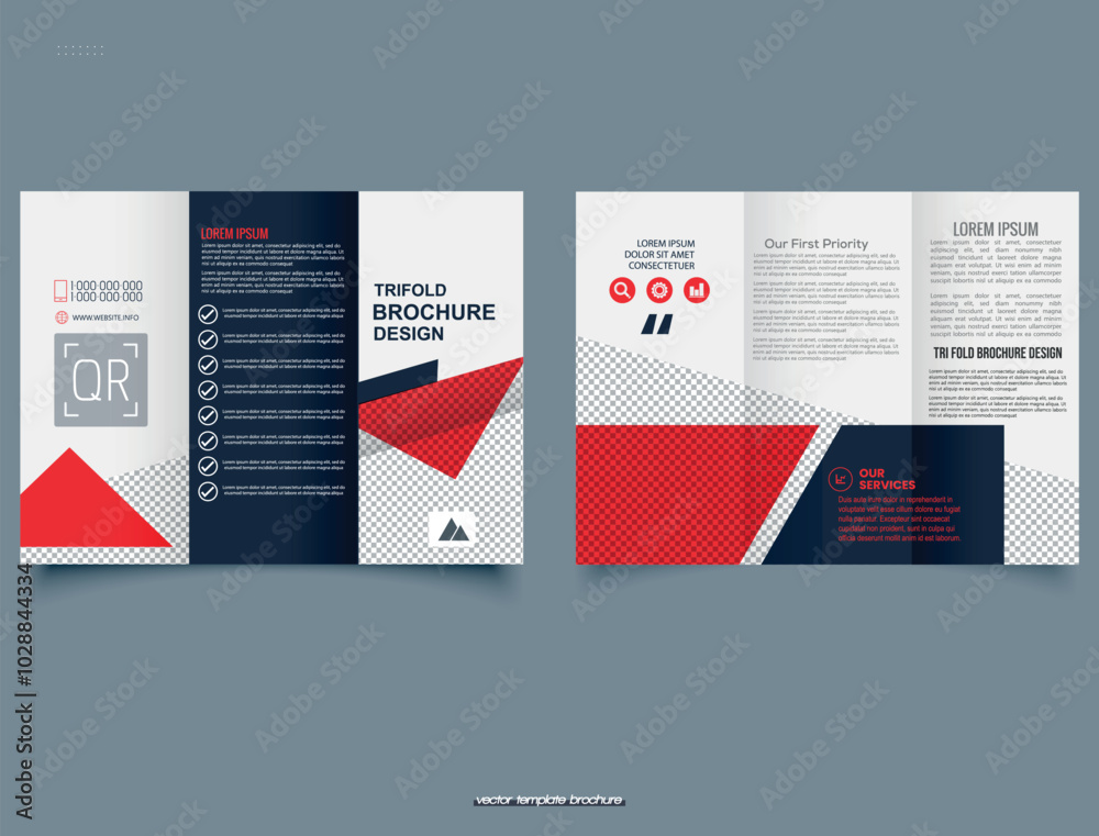 Modern design layout. Trifold brochure template, three fold cover page ...