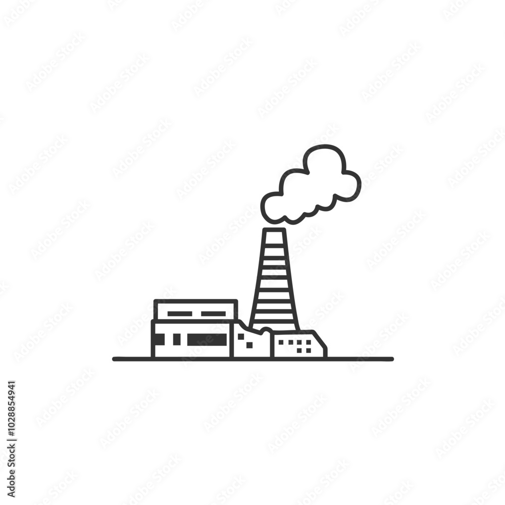 CO2 environmental pollution. Plant, factory, pipe, pollution ecology ...