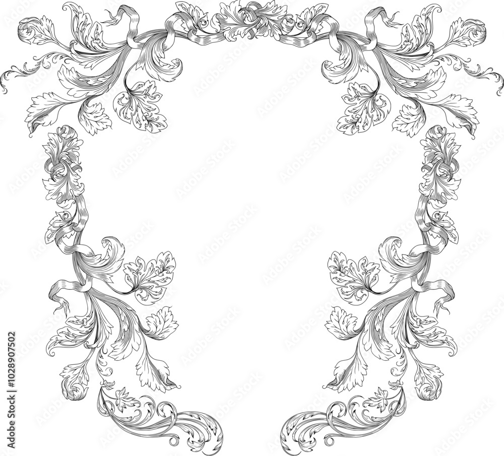 Vintage Baroque Borders & Designs Stock Vector | Adobe Stock