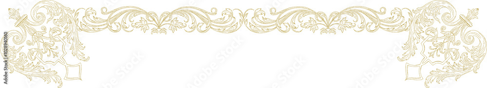 Vintage gold style Baroque Borders Stock Illustration | Adobe Stock