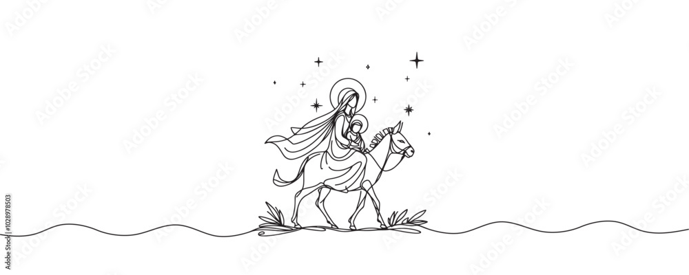 Baby Jesus lying in a manger in a stable. Biblical nativity scene. One ...