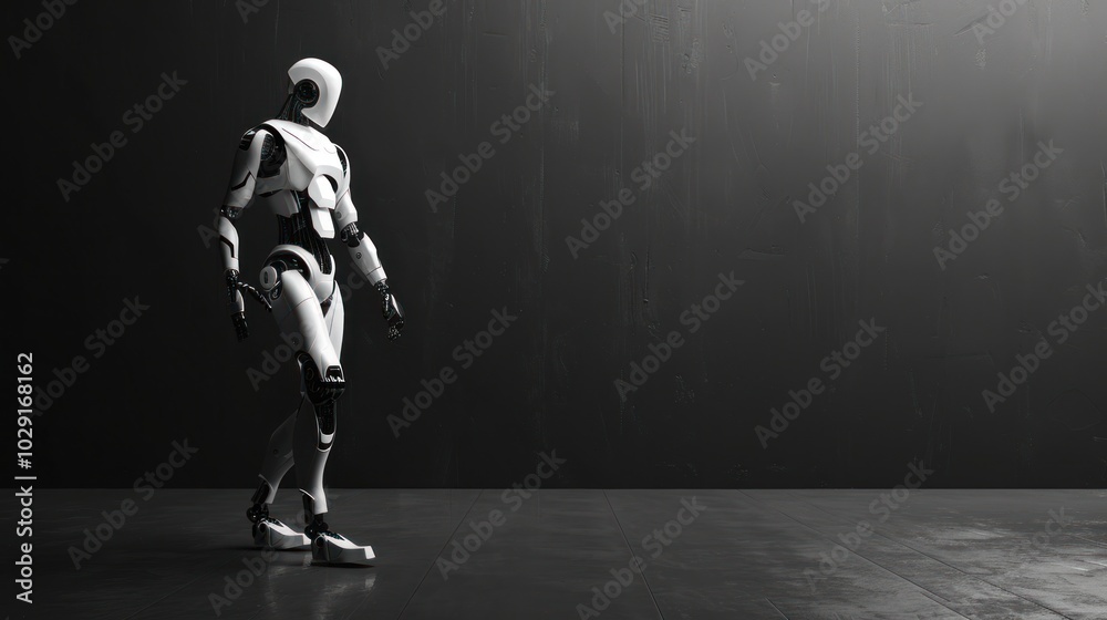 Futuristic and advanced autonomous humanoid robot with a minimalist ...
