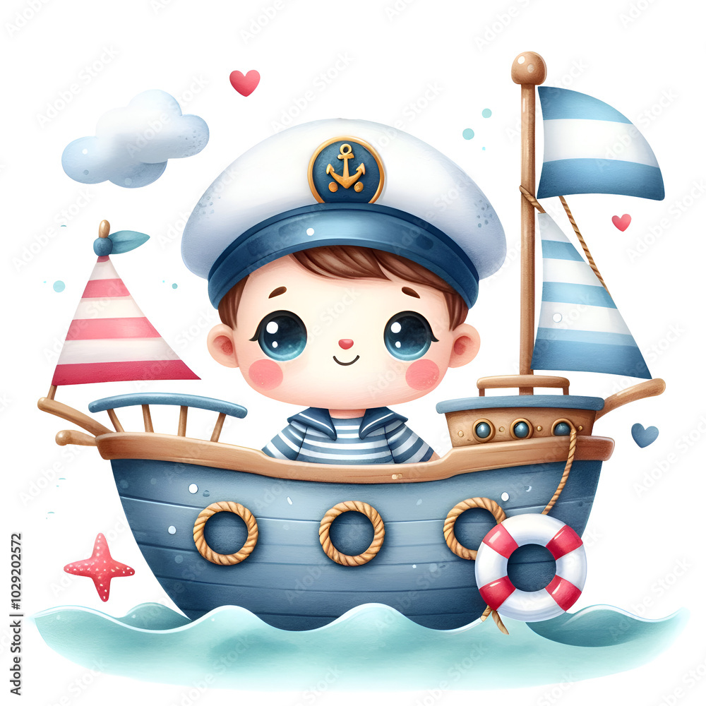 Cute Sailor Clipart, Sailor Boy Clipart, Lighthouse Clipart, Dolphin ...