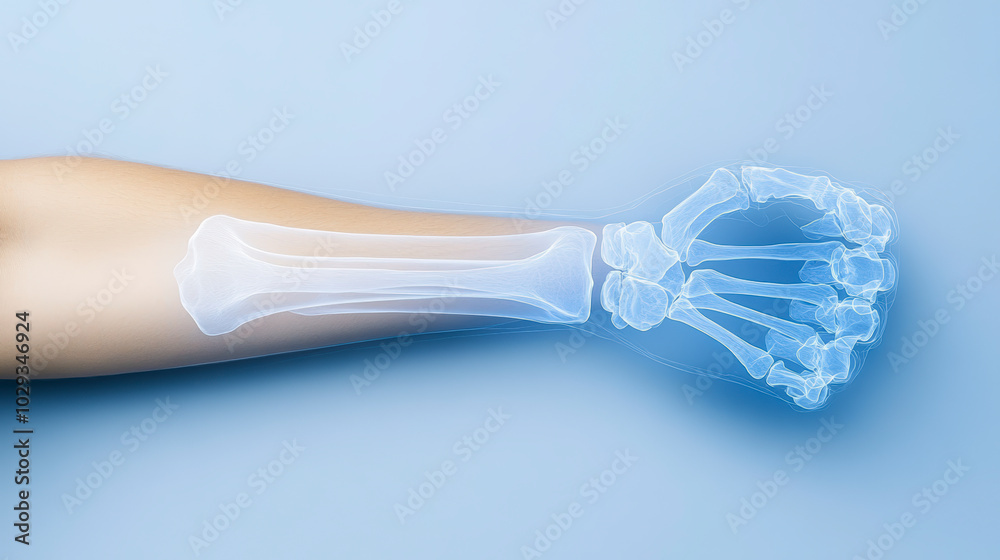 An illustration of a human arm with a transparent overlay showing the ...