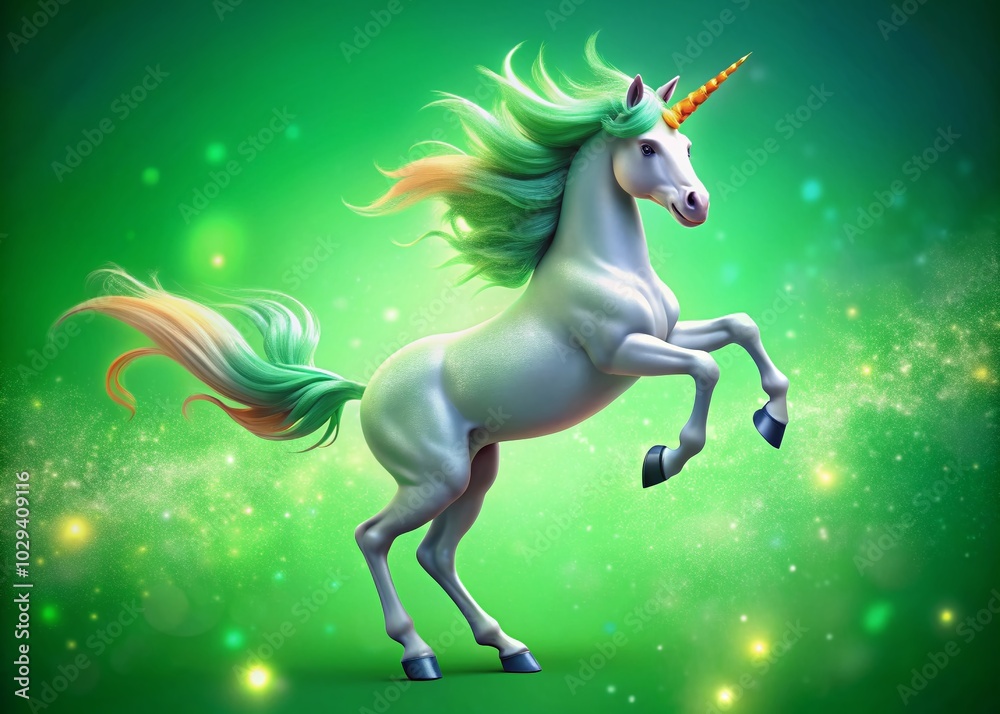 Isolated Unicorn Rearing Animation on Green Screen with Rule of Thirds ...