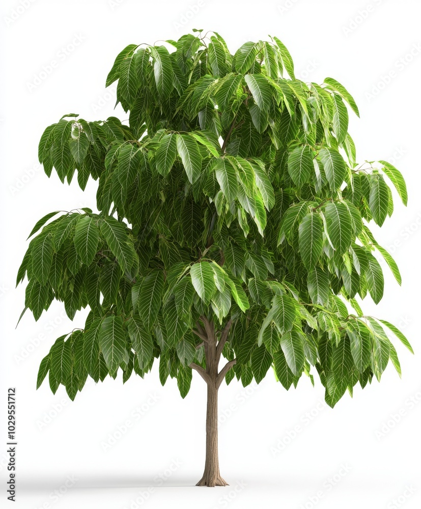 - Fraxinus angustifolia - Narrow-leaf ash tree isolated on a white ...
