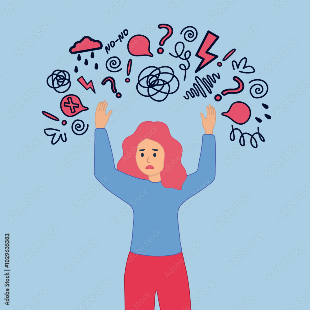 Burnout. Character get too much information. Concussed female person ...