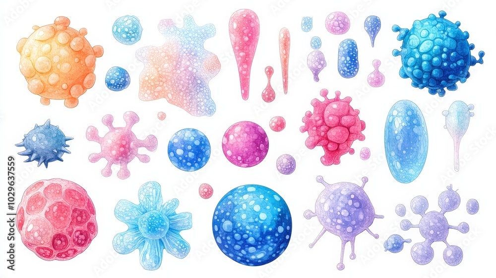 Playful Animal Cell Flat Divider Icons Sprite Sheet - Minimalist Toyism ...