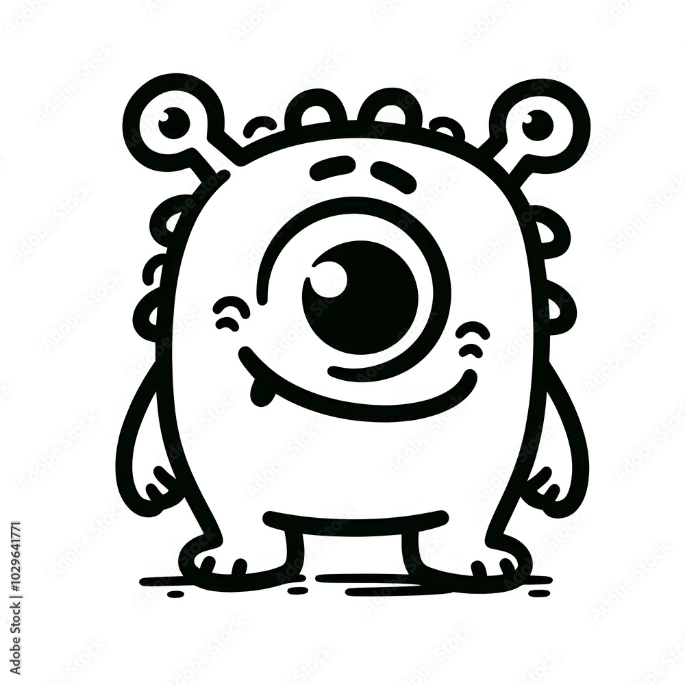 Dibujo Monstruo para colorear Stock Illustration | Adobe Stock